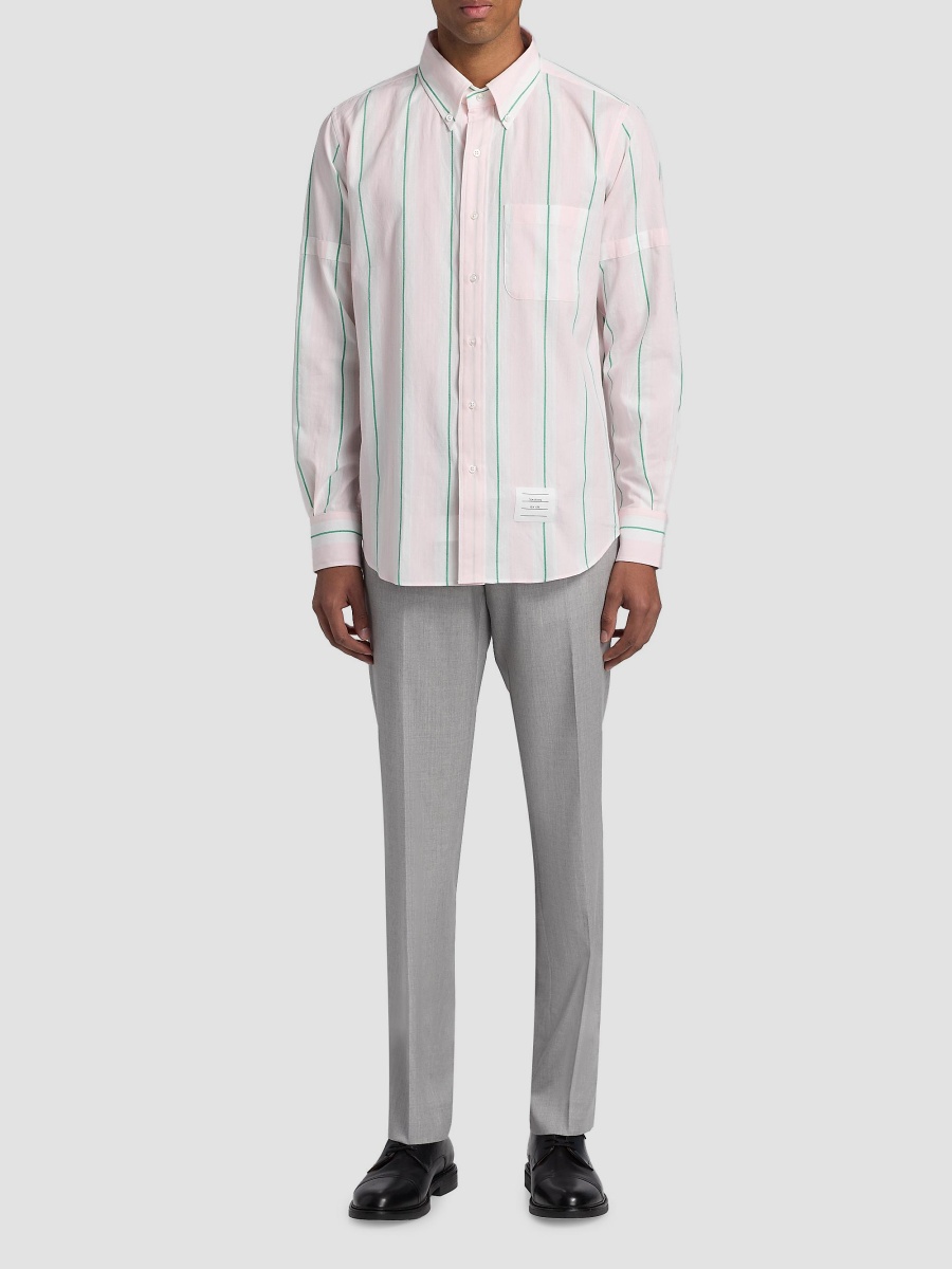 THOM BROWNE striped cotton button-down shirt